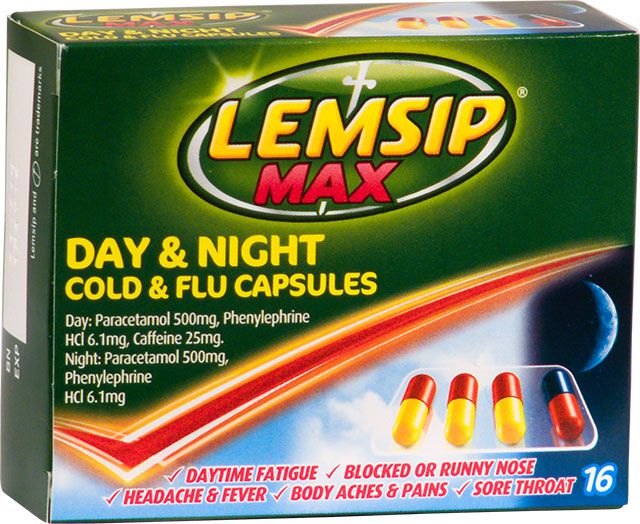 Lemsip Max Day And Night Cold And Flu Capsules 16pk